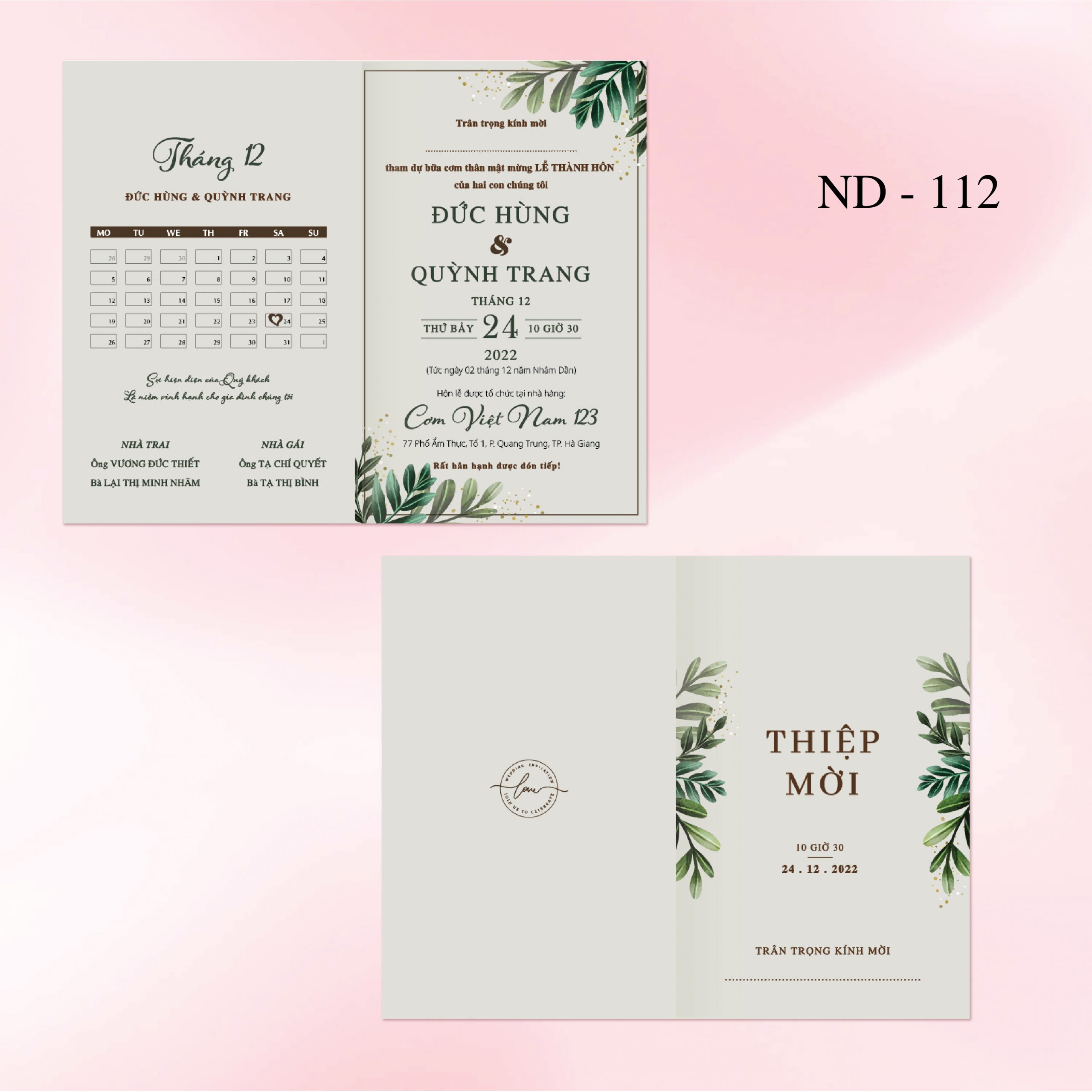 Thiệp cưới NewDay – ND 112 – Thiệp cưới Newday – Xưởng In thiệp cưới đẹp