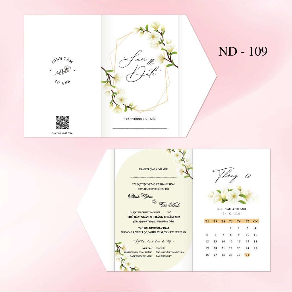 Thiệp cưới NewDay – ND 109 – Thiệp cưới Newday – Xưởng In thiệp cưới đẹp